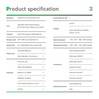 Trigkey Green G4 Mini PC/Intel 11th Generation Processors N100/16G DDR